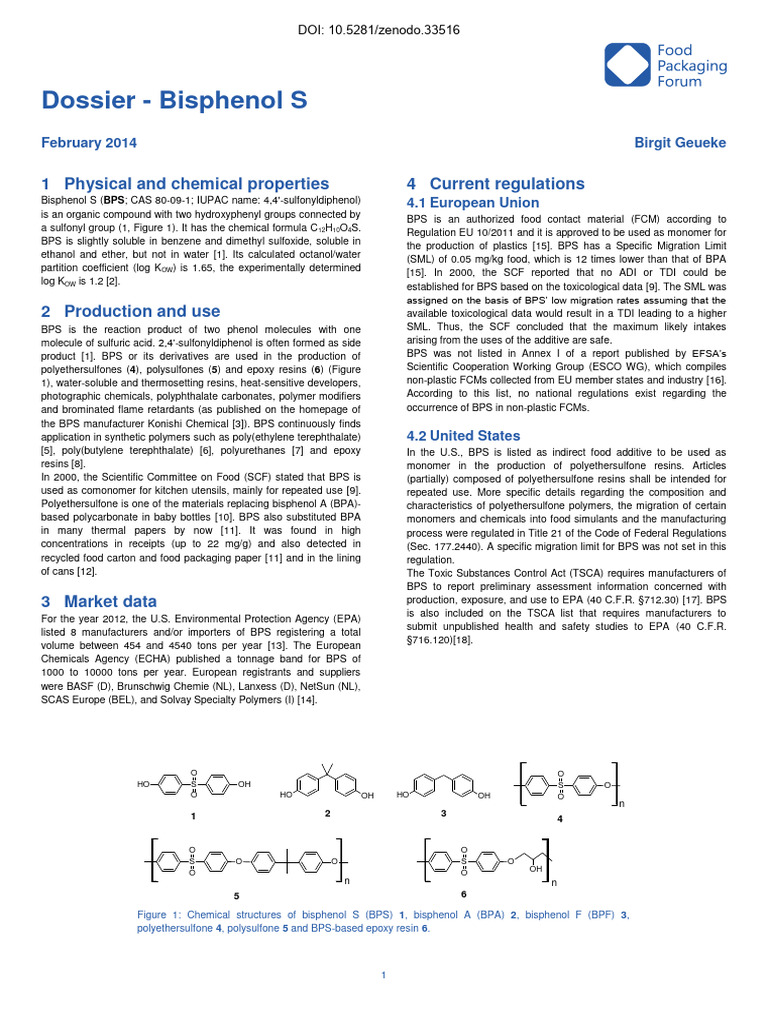 Overview of Bisphenol S Properties | PDF
