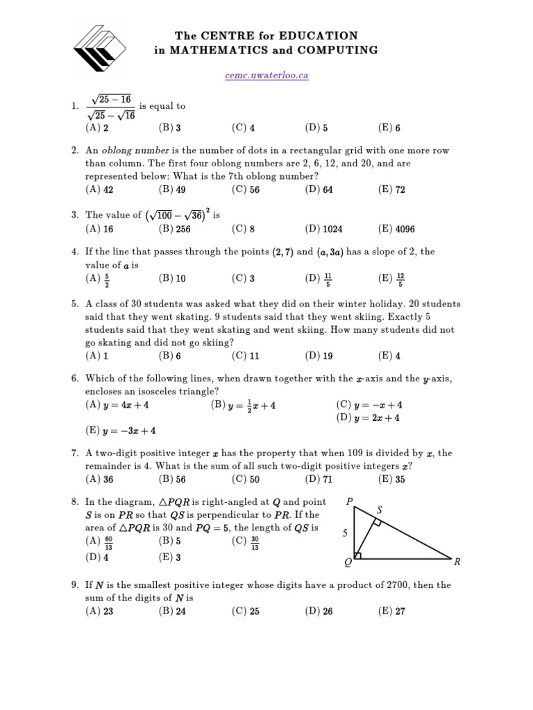CEMC Problem Set Overview | PDF | Teaching Methods & Materials