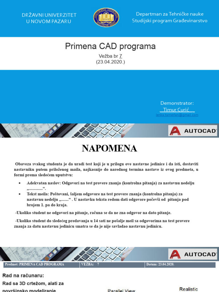 Primena CAD Programa Vezba, Test 23.04 | PDF