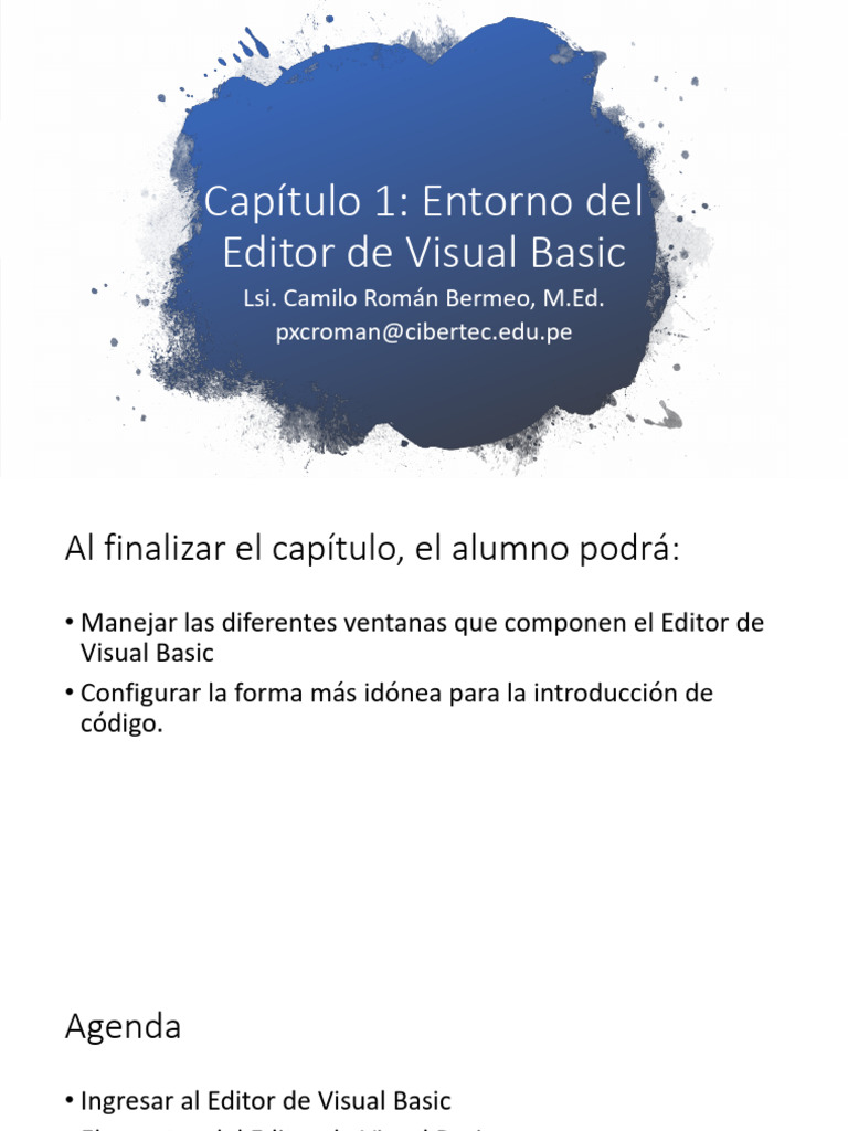 Capítulo 1 Entorno Del Editor de Visual Basic | PDF | Computadoras