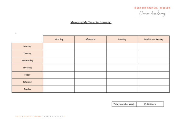 Learning Timetable Template | PDF