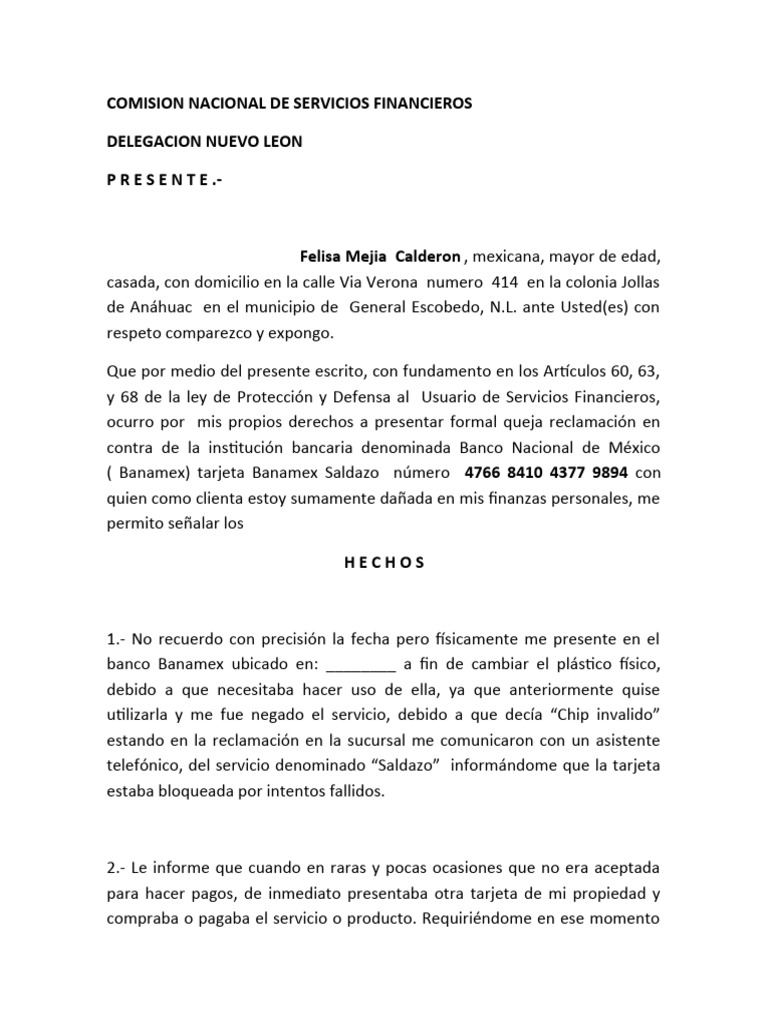 Condusef Lily 1 | PDF