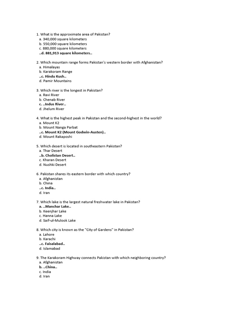 MCQs of Pak Study | PDF | Mughal Empire | Pakistan