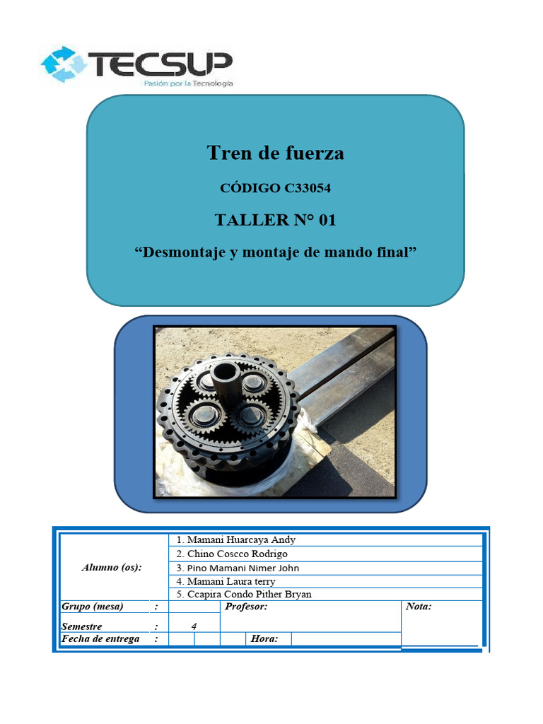 Tal01 Desmontaje y Montaje de Mando Final | PDF