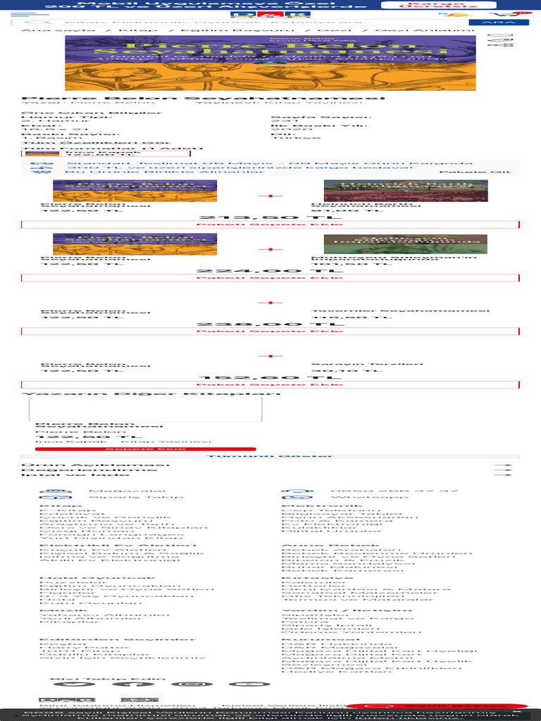 Pierre Belon Seyahatnamesi (Pierre Belon) - Fiyat & Satın Al D&R | PDF