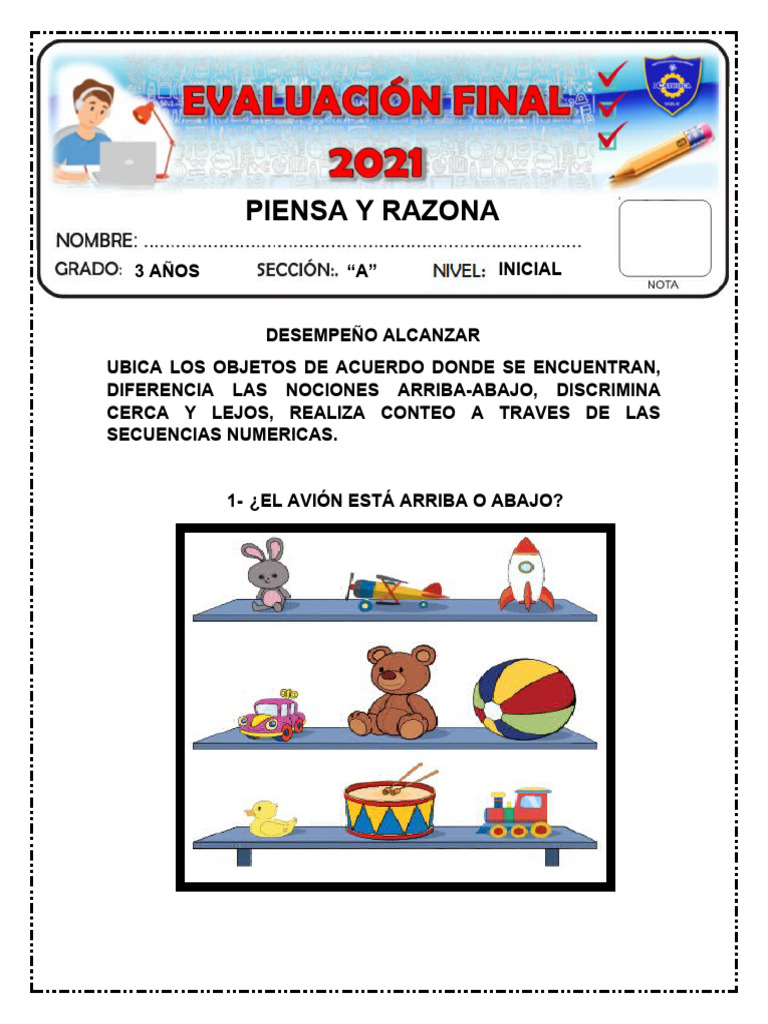 Exámen Final 2021 Piensa y Razona | PDF