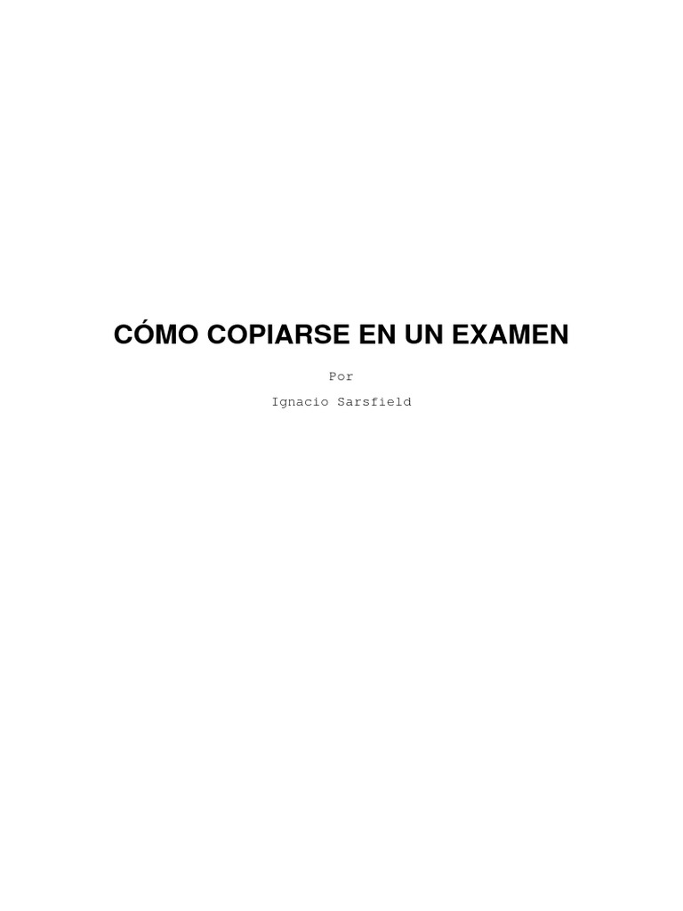 Como Copiarse en Un Examen | PDF