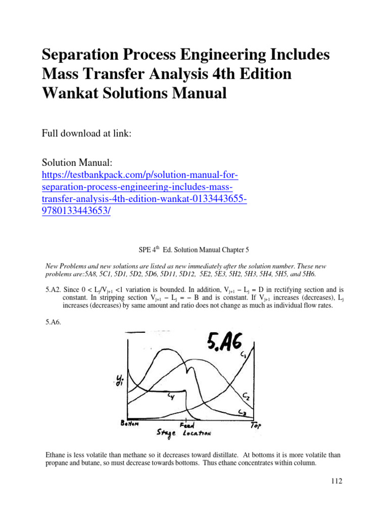 Separation Process Engineering Includes Mass Transfer Analysis 4th ...