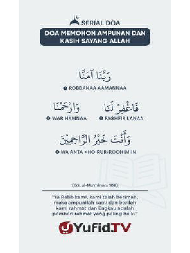 Doa Memohon Ampunan Dan Kasih Sayang Allah Pdf