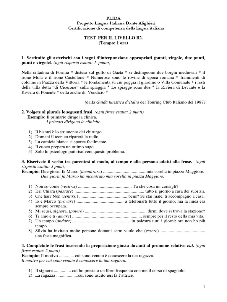 Test B2 PLIDA | PDF