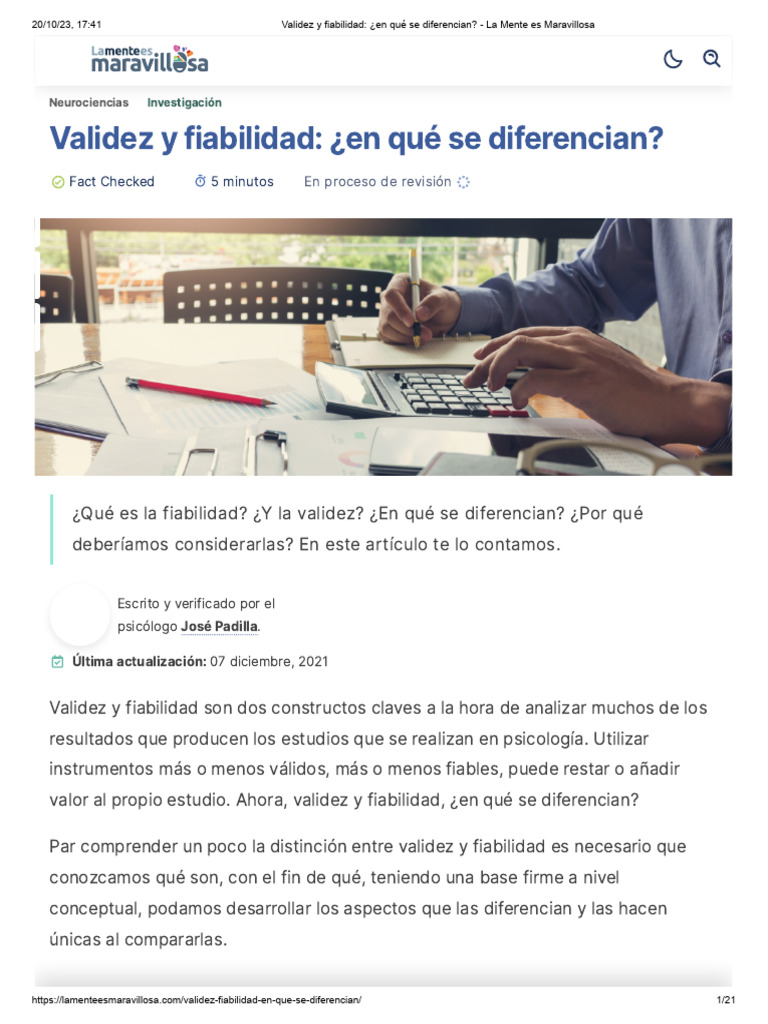 Validez Y Fiabilidad : Vidéos de validez y fiabilidad – JEBL