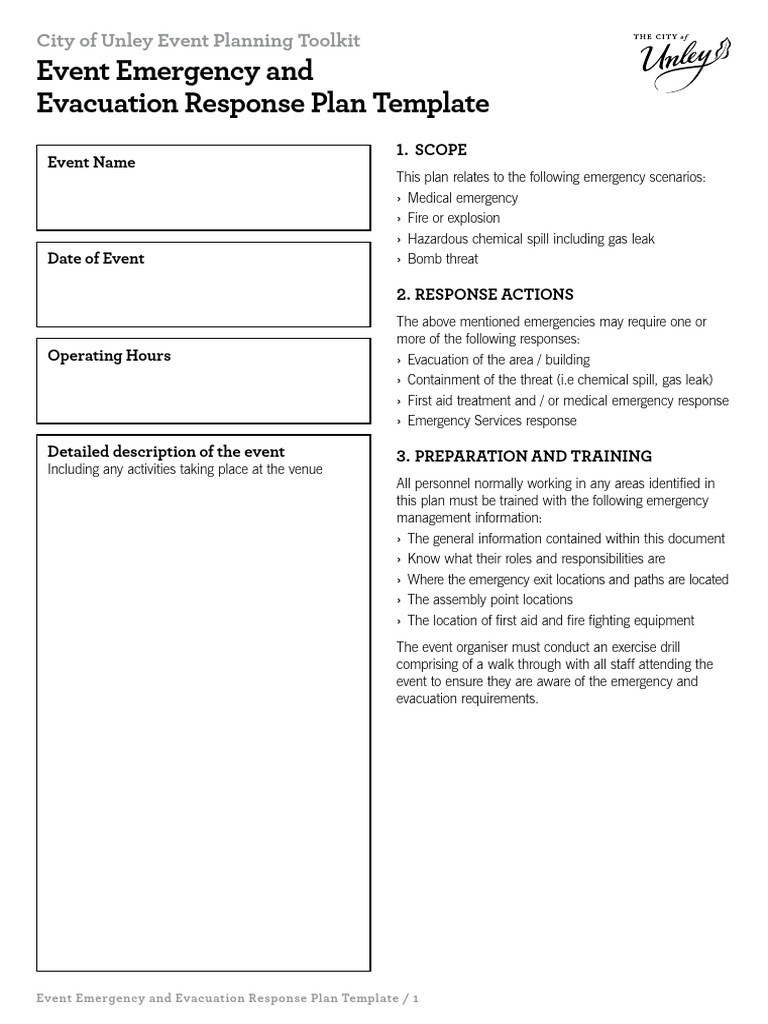 Emergency Response and Evacuation Plan | PDF