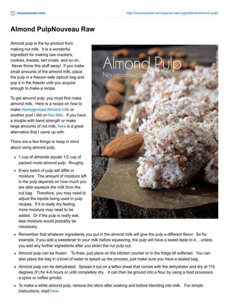 Almond PulpNouveau Raw | PDF | Almond | Breads