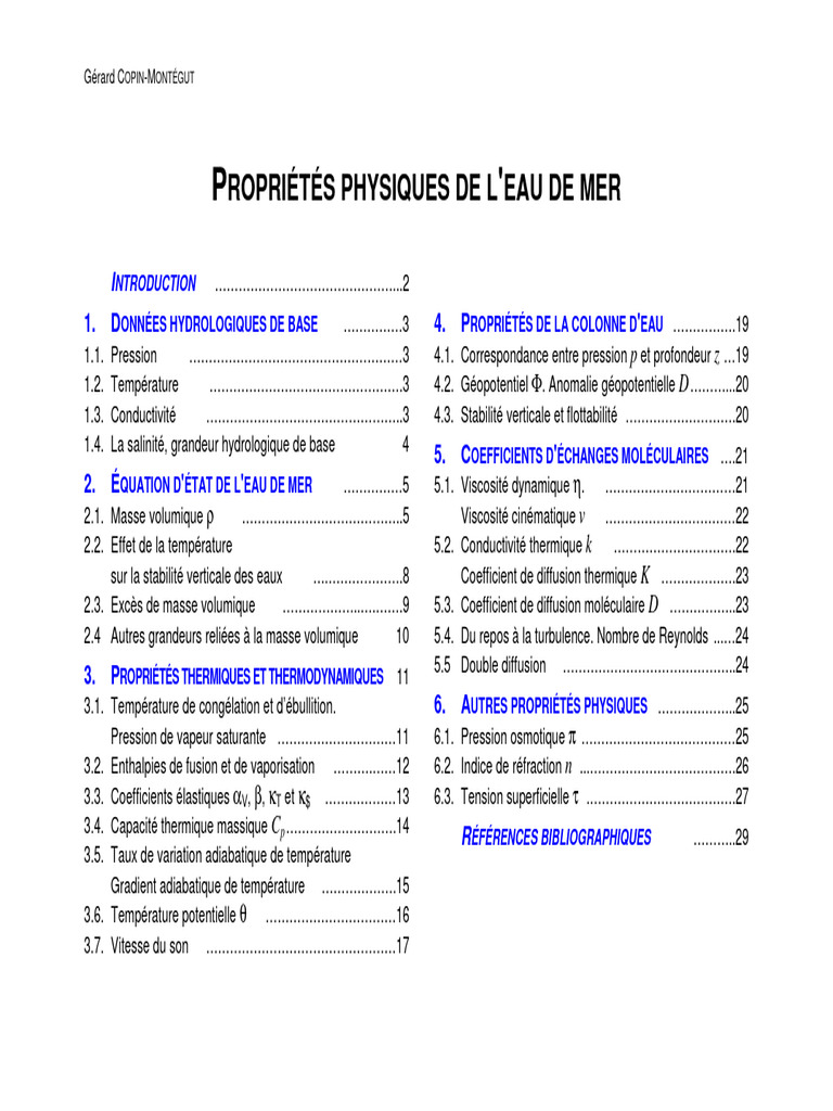 Pro - Phy de L'eau de Mer | PDF