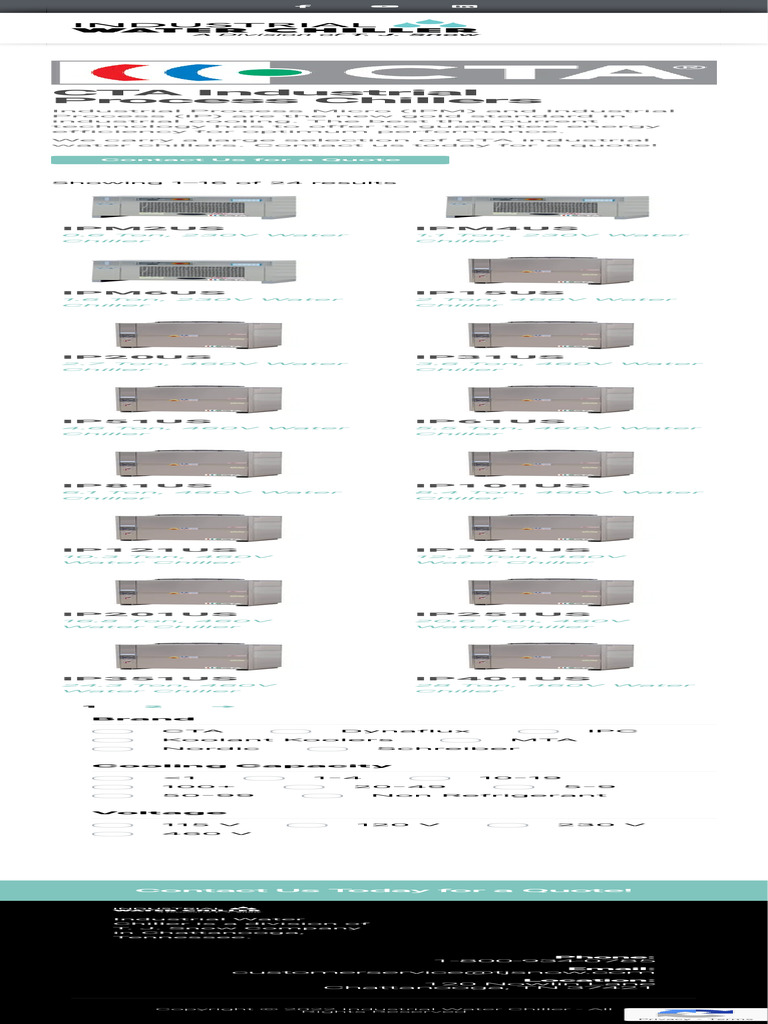 CTA Chillers Industrial Water Chillers | PDF | Applied And Interdisciplinary Physics ...