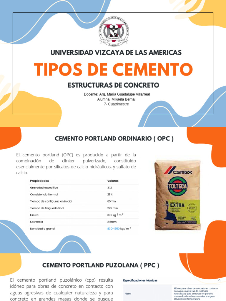 Tipos de Cemento | PDF