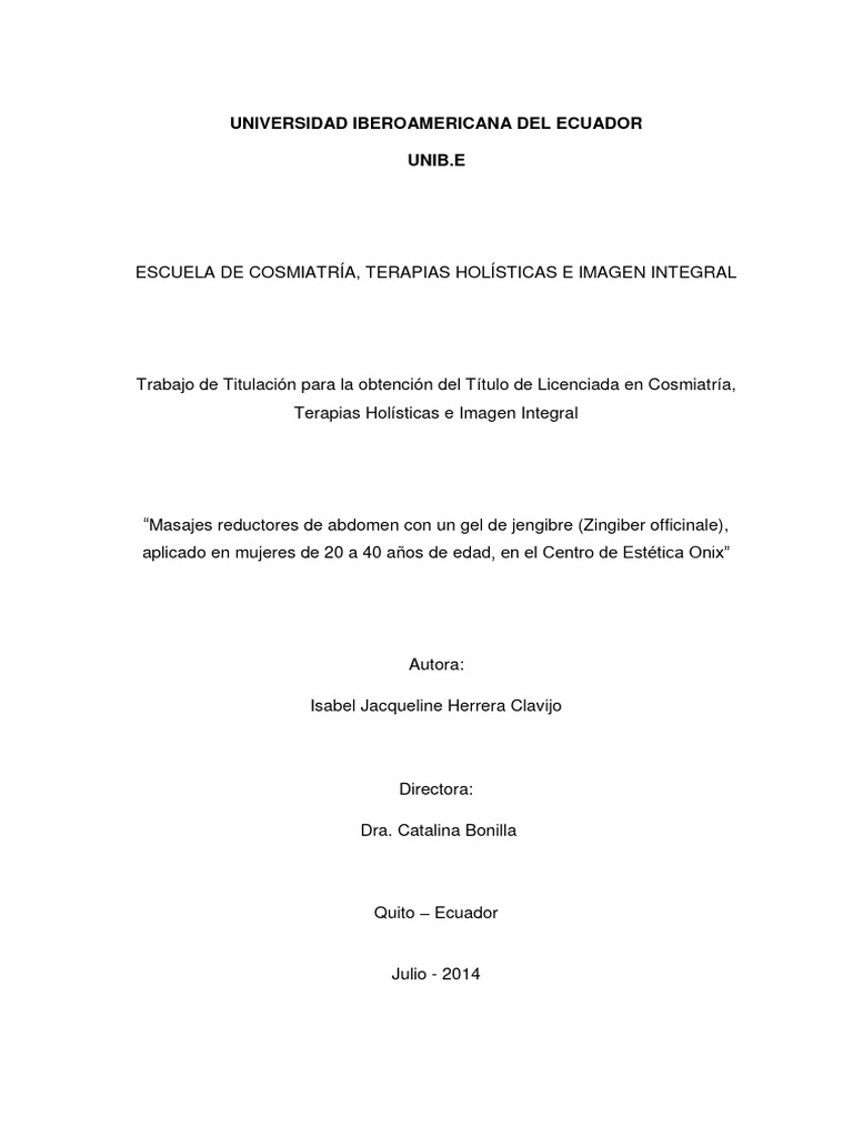 Herrera Clavijo Isabel Jacqueline | PDF | Masaje | Sistema linfático