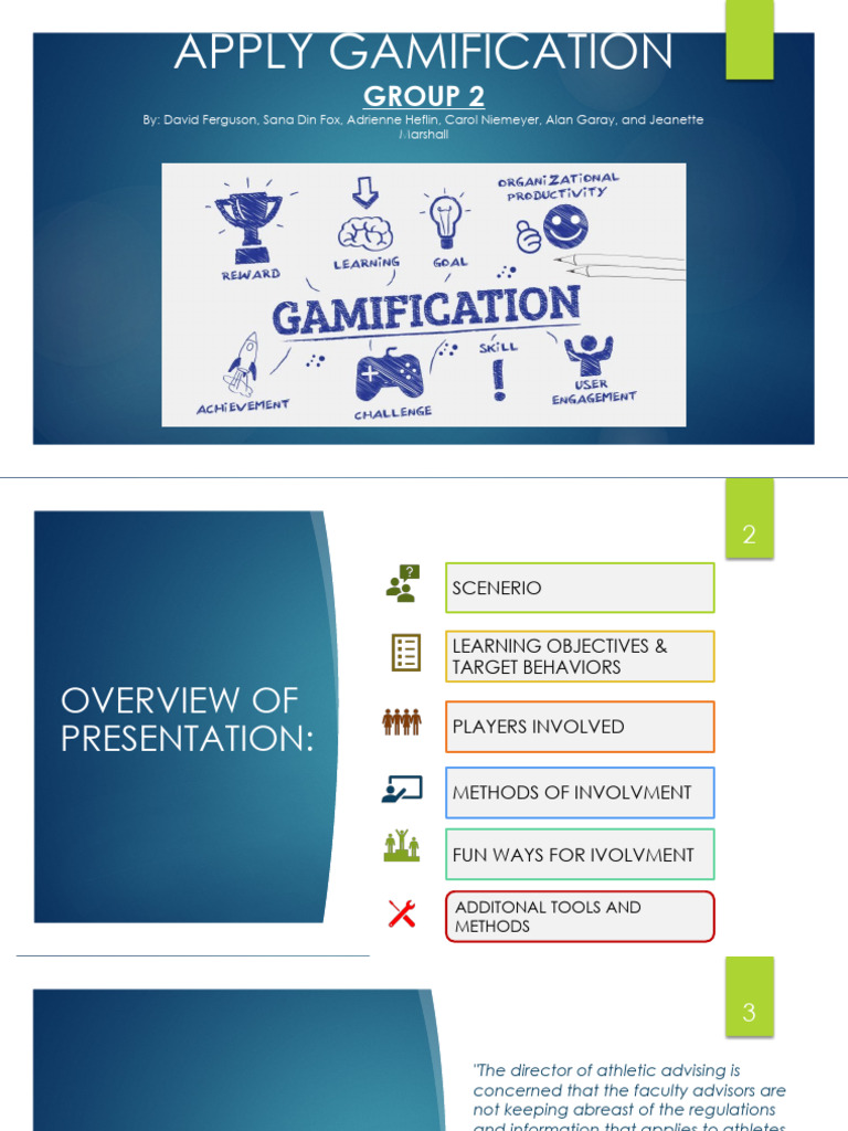 Applying Gamification Group 2 Project | PDF | Virtual Reality ...