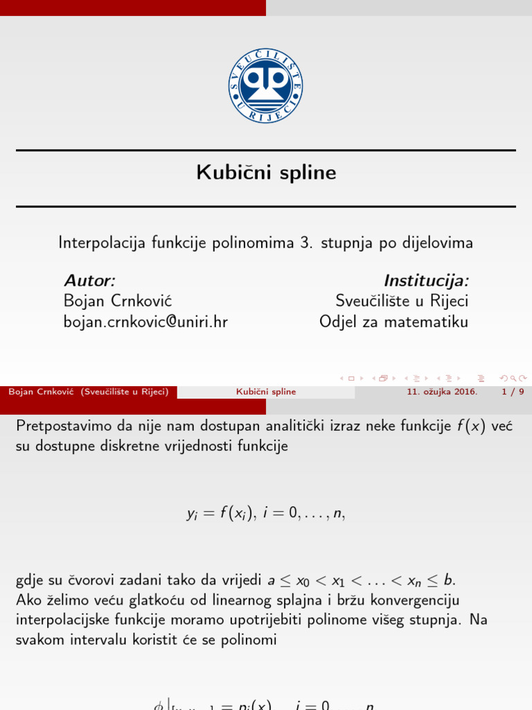 Kubicni Spline | PDF