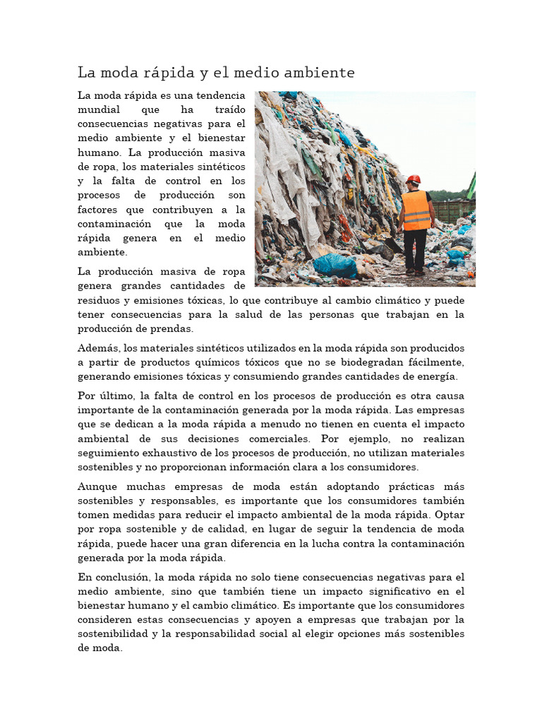 B2 - La Moda Rápida y El Medio Ambiente | PDF