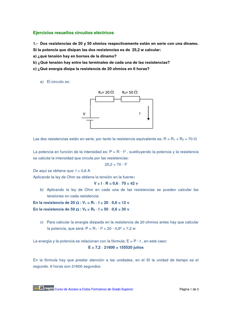 Ejercicios Resueltos Circuitos Eléctricos | PDF