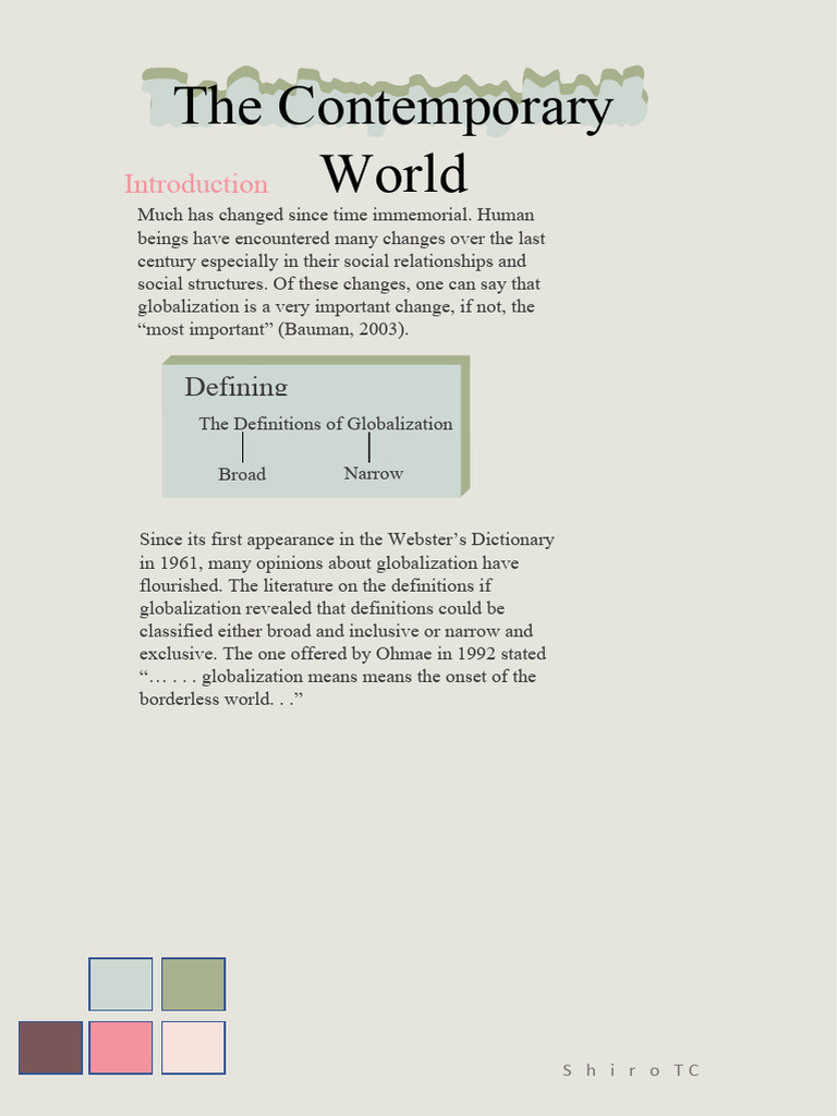 The Contemporary World | PDF