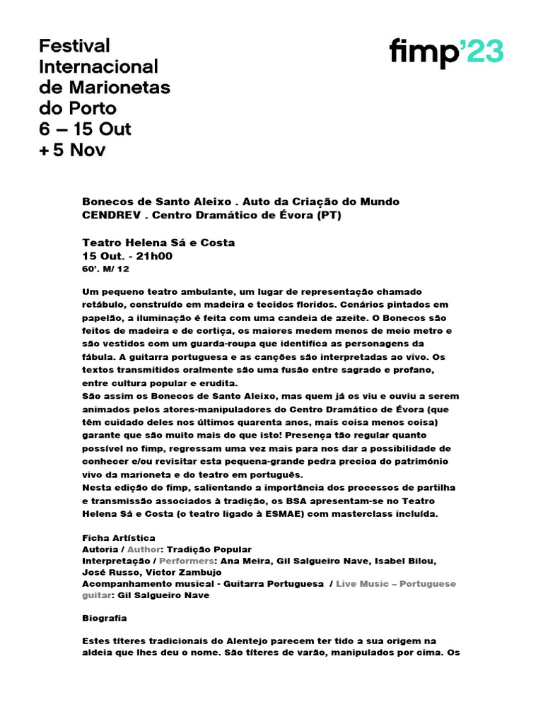 Fimp'23 at THSC + Esmae | PDF