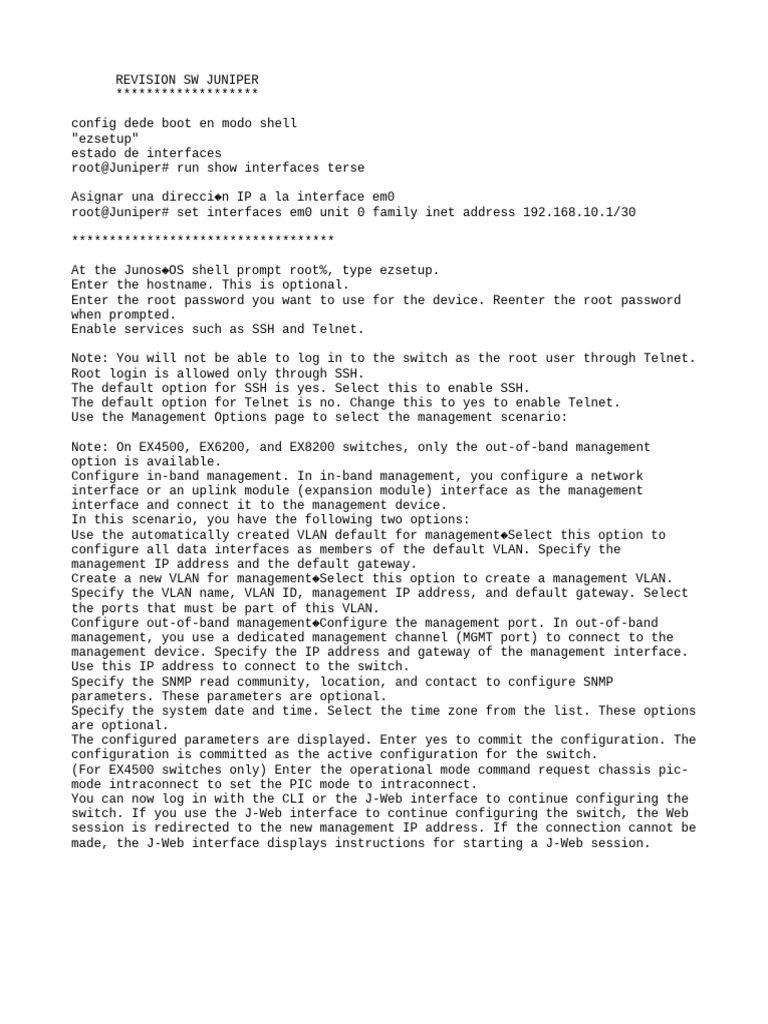 Config Inicial SW Ezsetup | PDF | Network Switch | Secure Shell