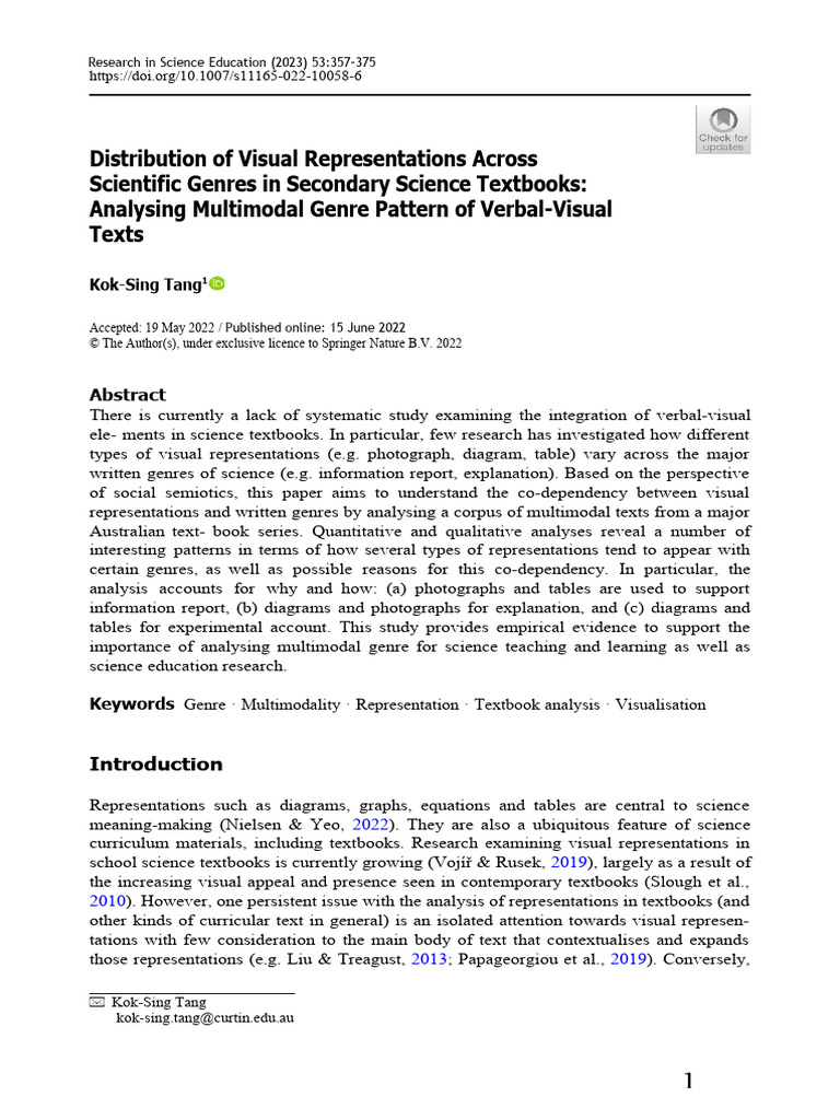 Distribution of Visual Representations Across Scientific | PDF ...