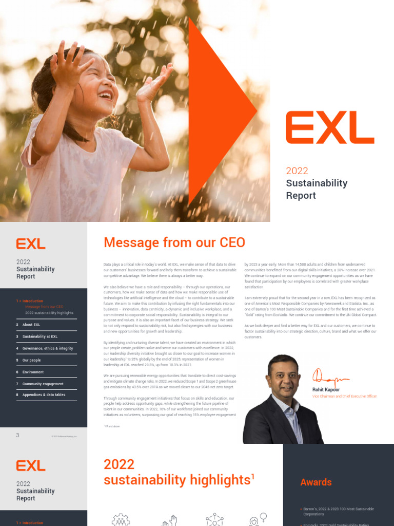 EXL 2022 Sustainability Report | PDF