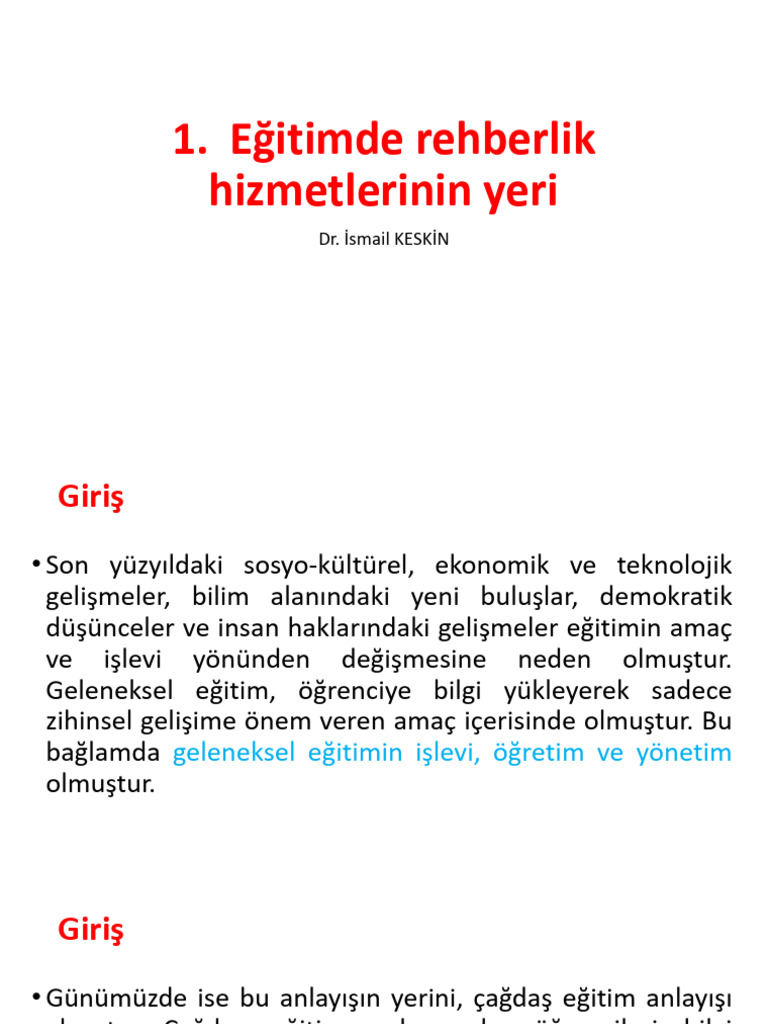 Eğitimde Rehberlik | PDF