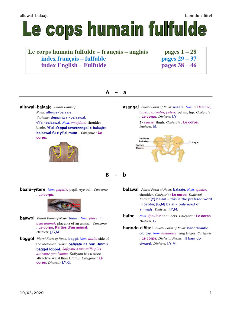 3 Fulfulde Lexique Corps | PDF