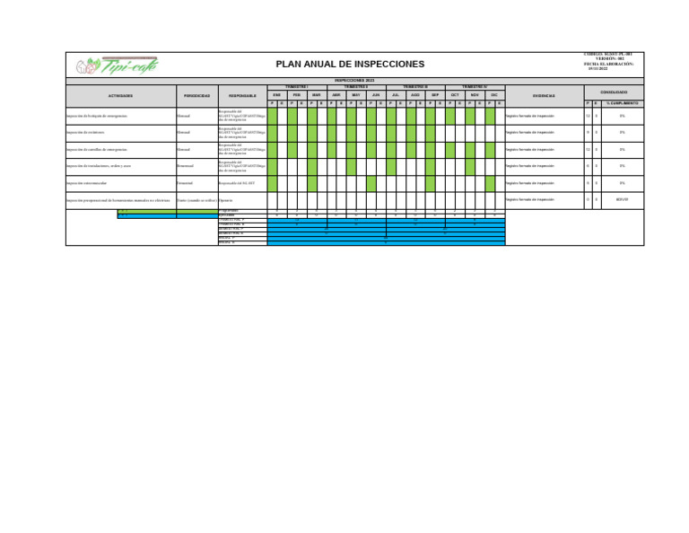 Plan Anual de Inspecciones | PDF