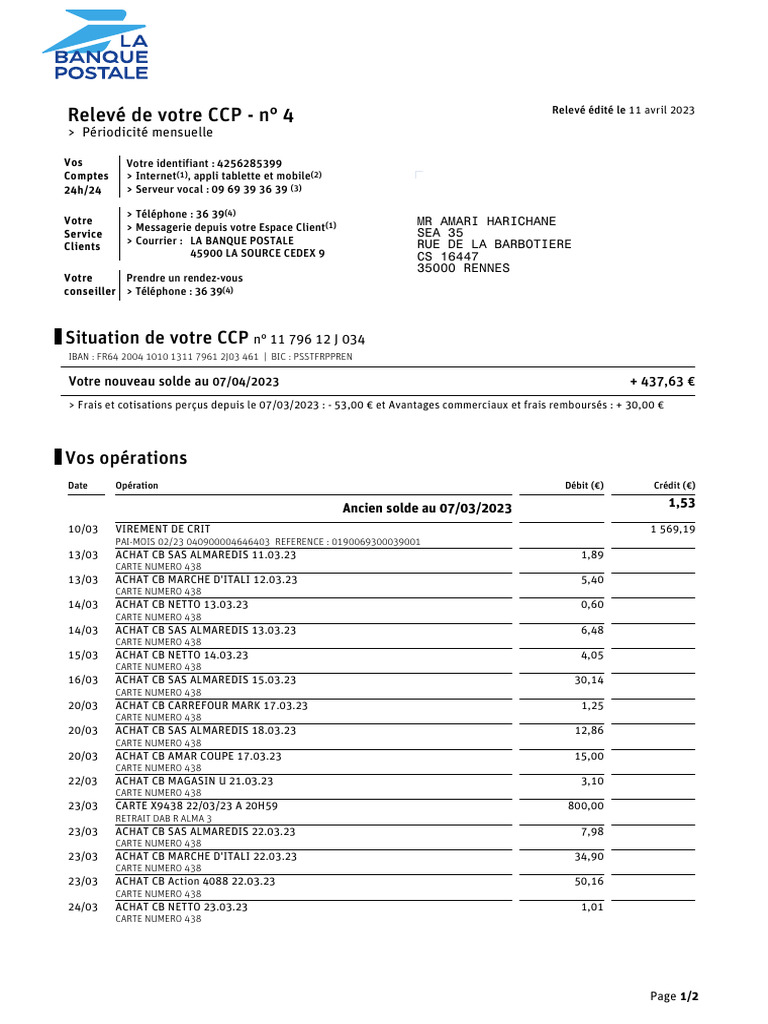 2023 04 e Relevé MR Amari Harichane CCP | PDF