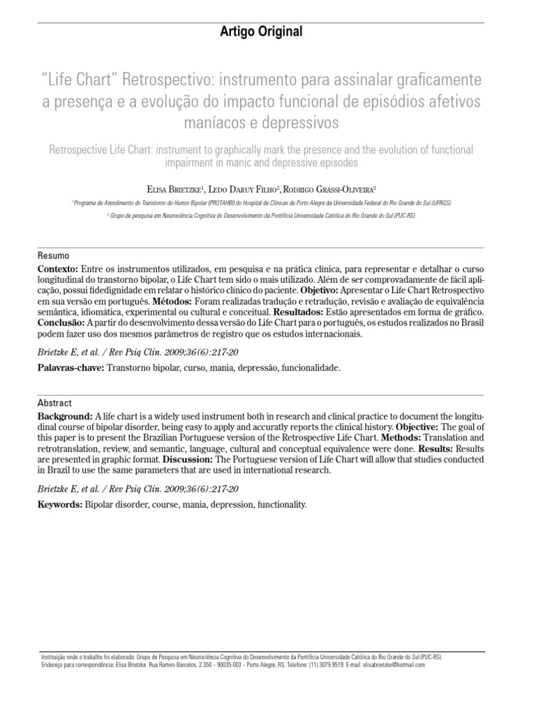 Artigo Life Chart | PDF