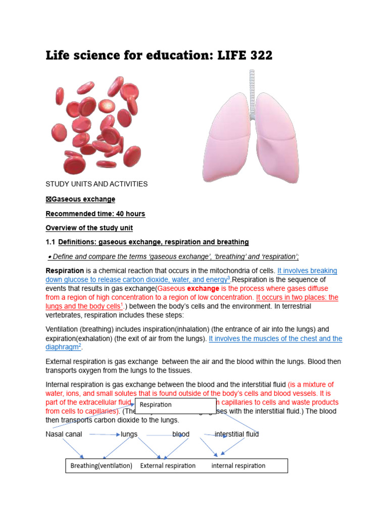 Life Science Study Notes | PDF | Respiratory Tract | Respiratory System