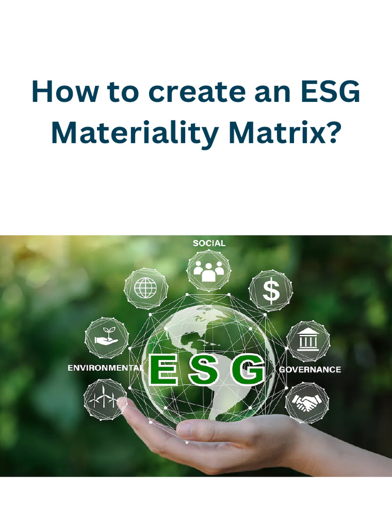 How To Create An ESG Materiality Matrix 1693836959 | PDF