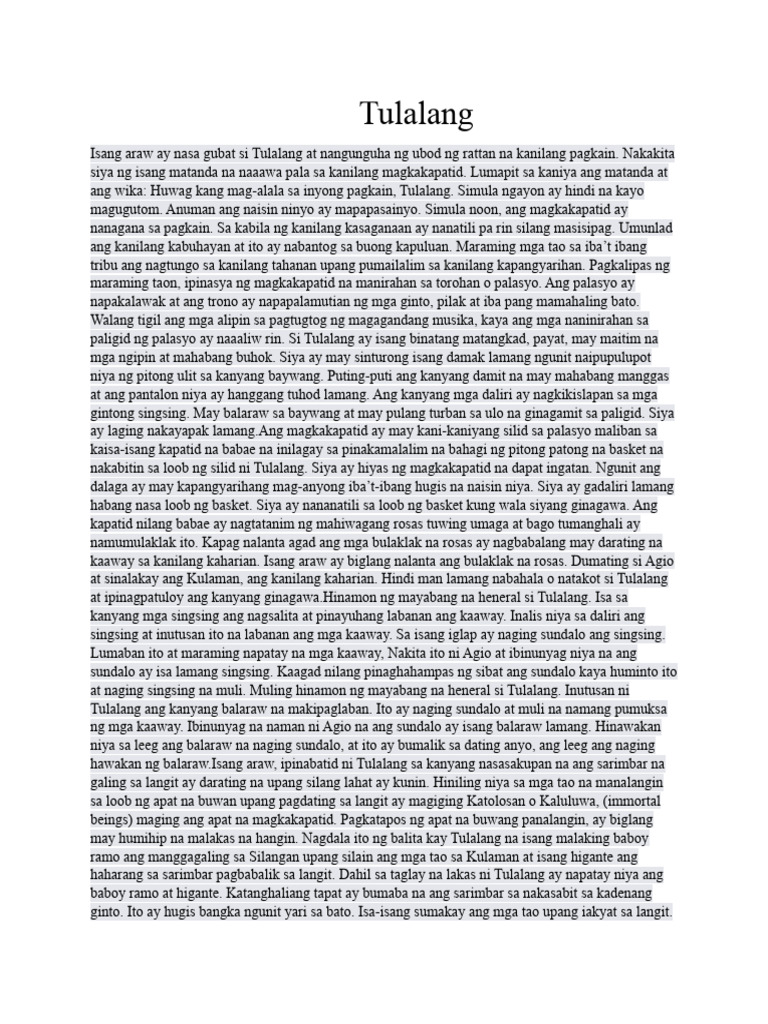 Tulalang | PDF