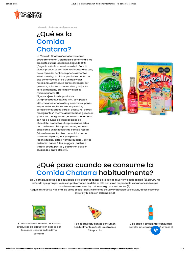 Impacto de la Comida Chatarra en Salud | PDF | Ciencia y matemáticas ...
