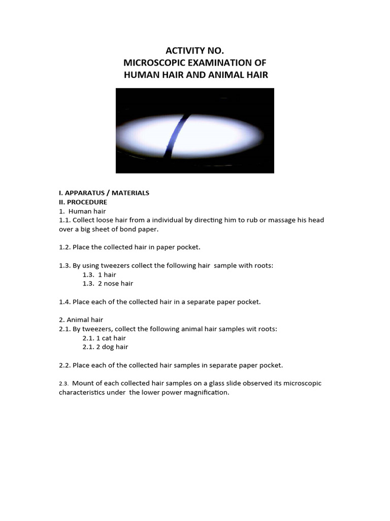 Microscopic Analysis of Hair Samples | PDF | Hair