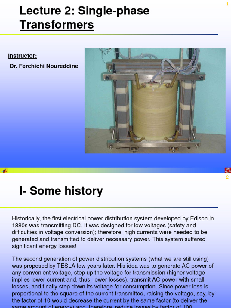 lecture 2 - Single phase transformers | PDF | Transformer | Alternating Current