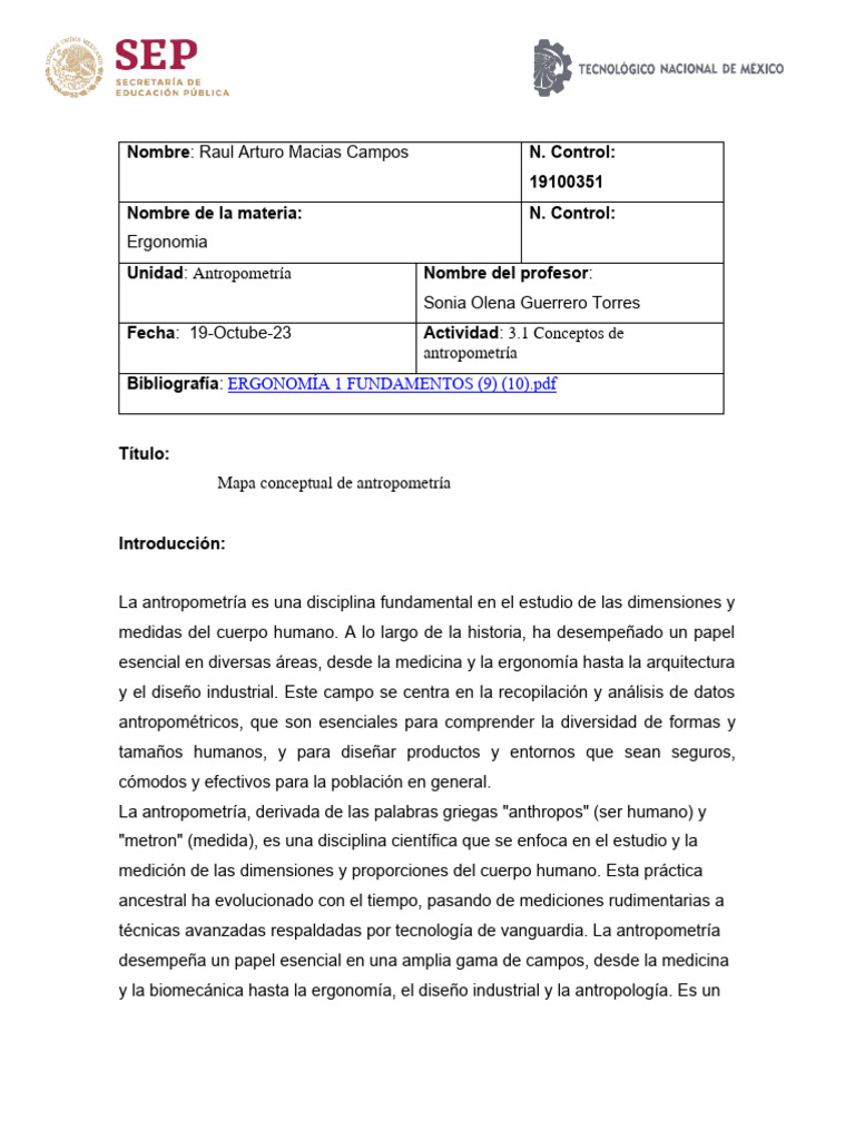 3.1 Mapa Conceptual de Antropometria (I) | PDF | Antropometría ... 3.1 Mapa Conceptual de Antropometria (I) | PDF | Antropometría ...