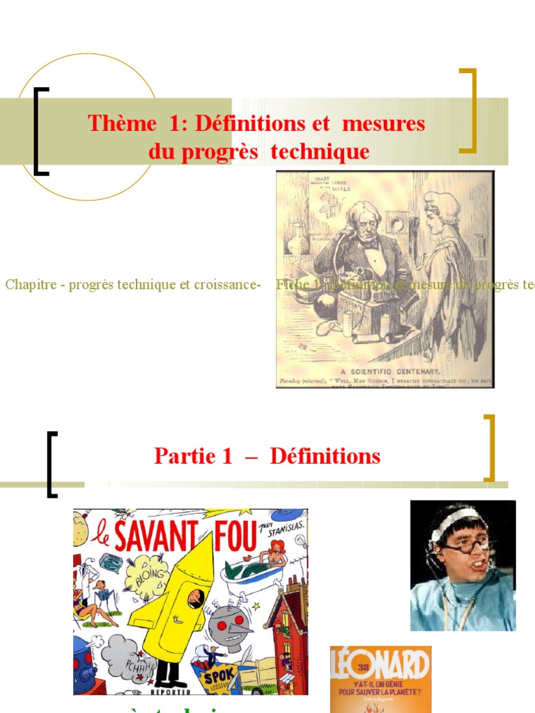 thème 1- Définition et mesure du progrès technique | Changement ...