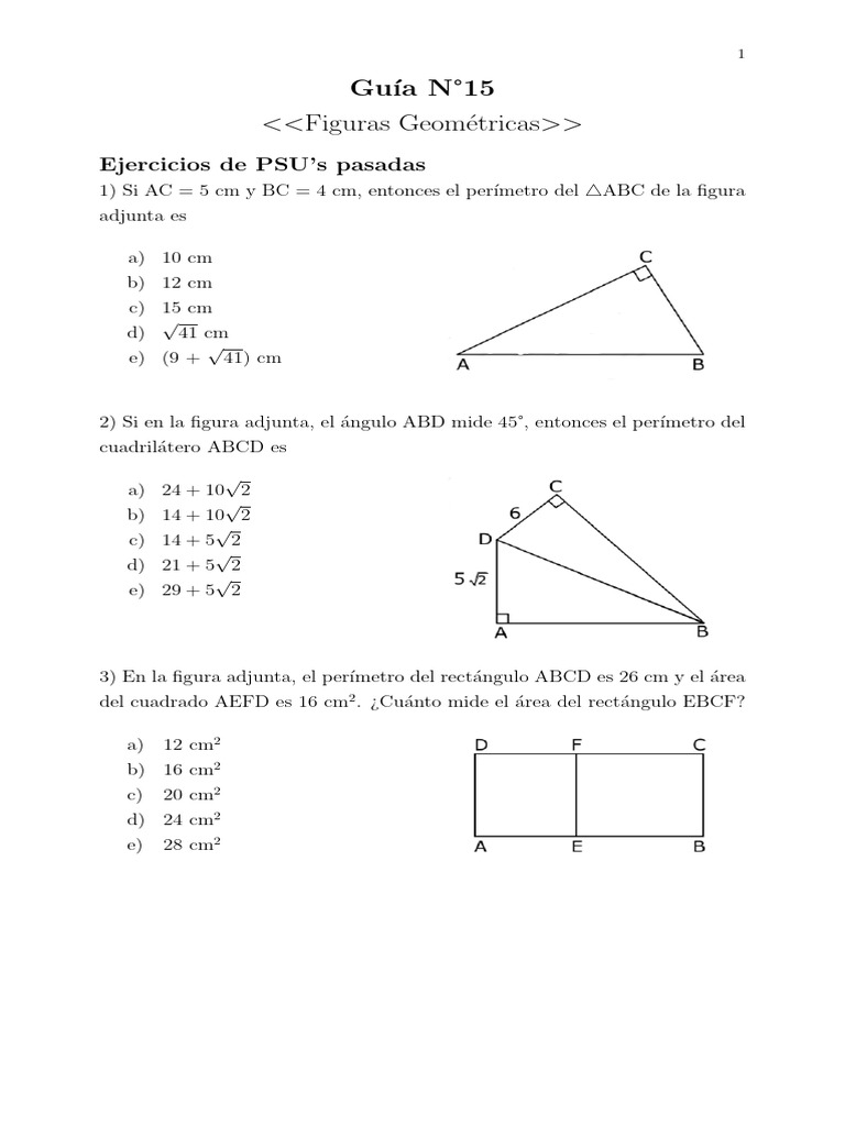 Gu A N 15 Figuras Geom Tricas | PDF | Rectángulo | Triángulo