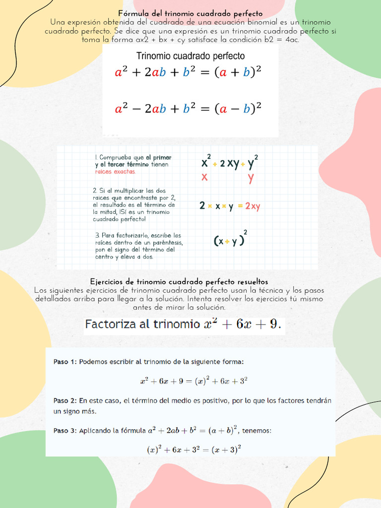 Trinomio Cuadrado Perfecto | PDF