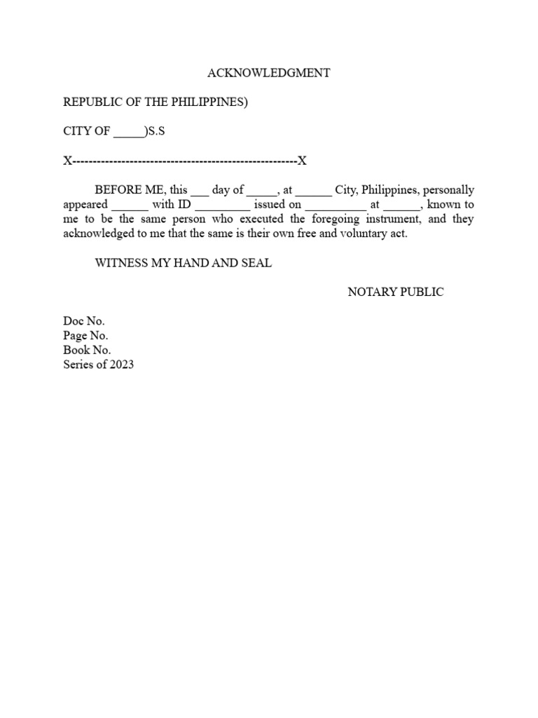 Notarized Acknowledgment Document | PDF