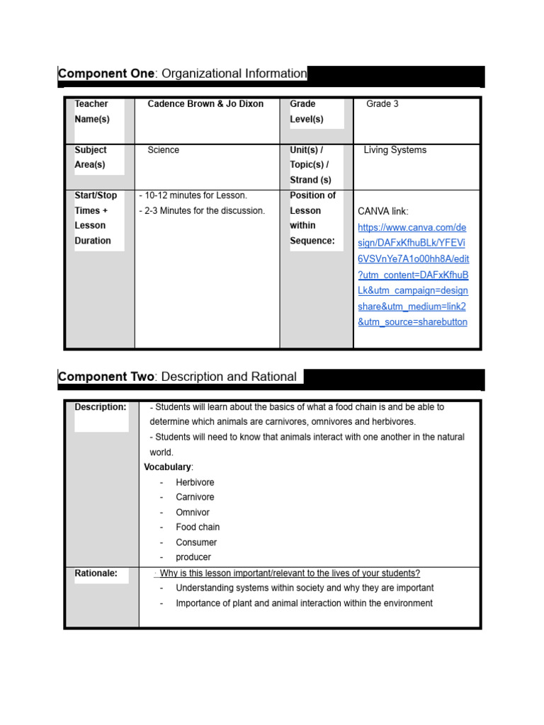 Grade 3 Science: Understanding Food Chains | PDF