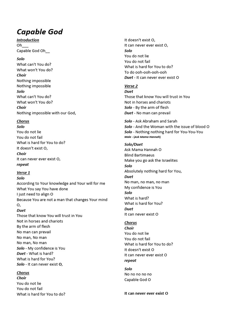 Capable God | PDF