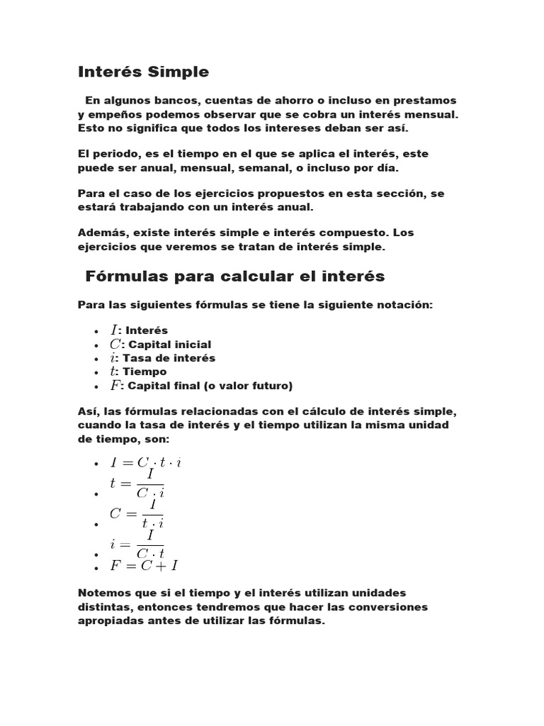 Interés Simple | PDF