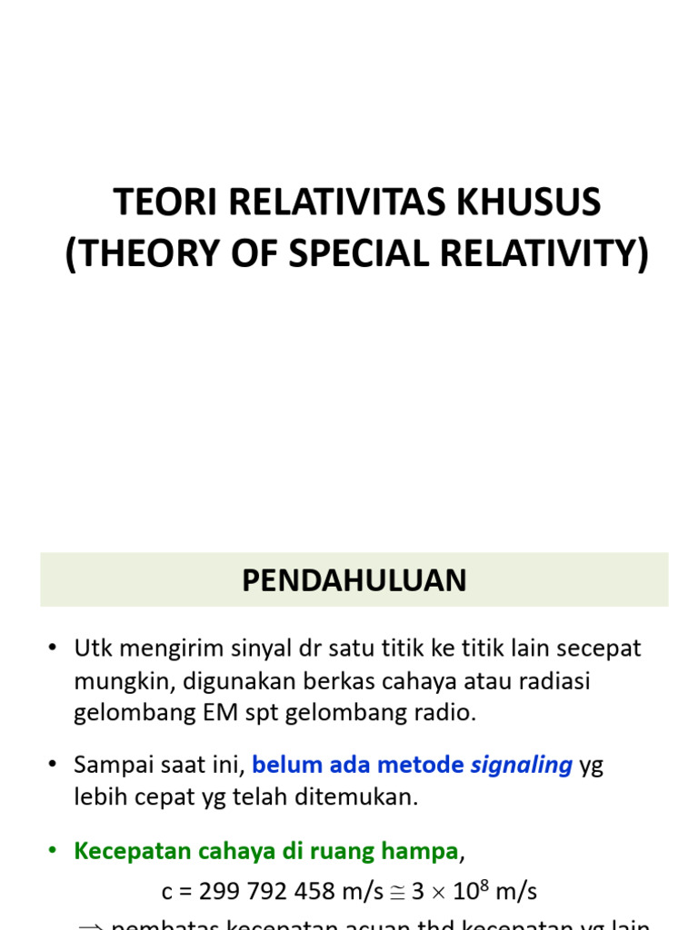 3-4-Teori Relativitas Khusus | PDF | Ilmu Sosial | Metode & Bahan Ajar